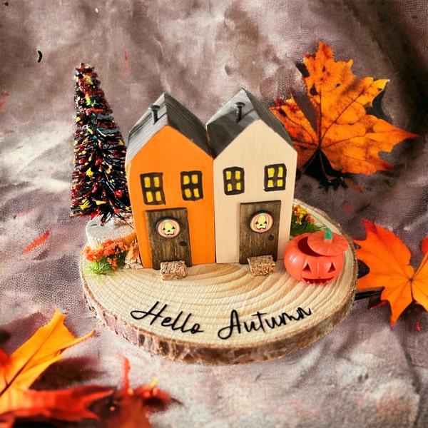 Set of 12 Wooden Houses in a Box, Small Village in a Box. Ready to ...