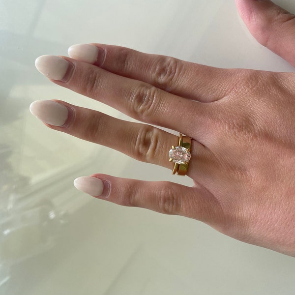 Diamond Eternity Wedding Ring 14k Solid Gold Baguette Ladder Ring ...