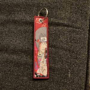 Anime Embroidered Jet Tag Keychain - Etsy