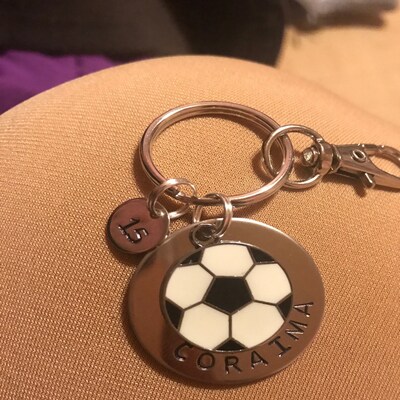 Personalized Soccer Keychain, Soccer Gift, Team Gift, Girl's Boy's ...
