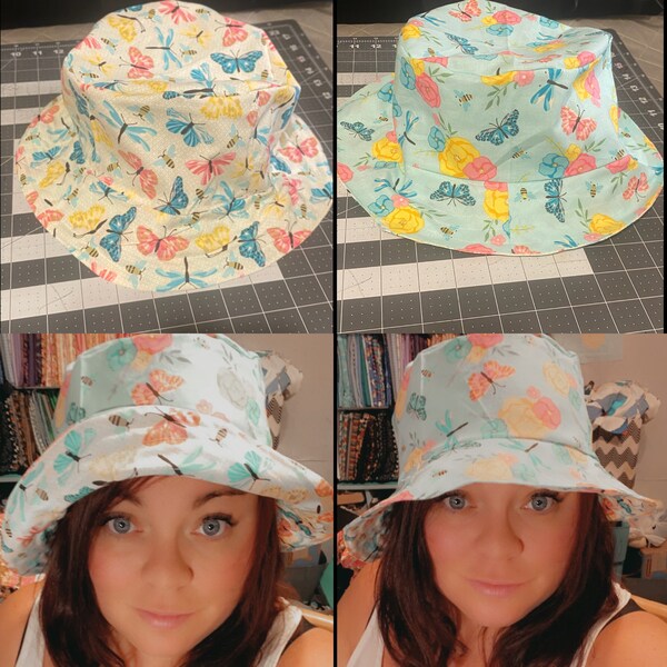 Reversible Bucket Hat PDF Pattern With Video Tutorial - Bucket Hat ...