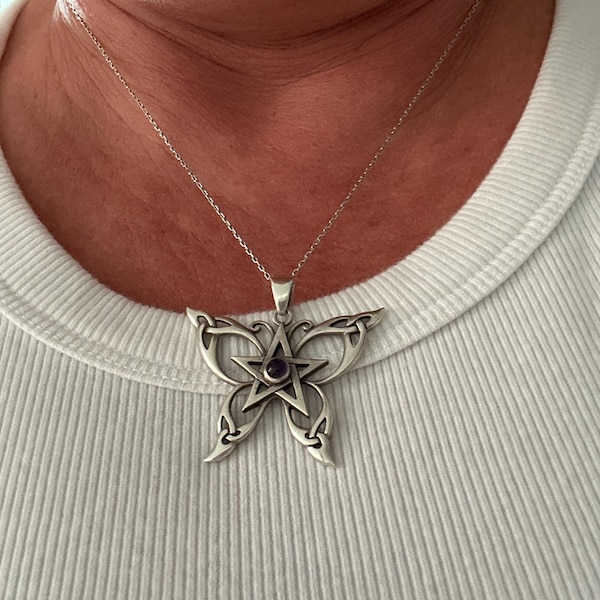 Witch Locket Necklace - Sterling Silver Wiccan Pentacle Spell Locket ...