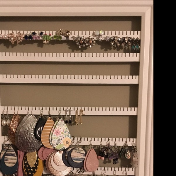 Earring Holder Framed Iorganize® Organizer - Movable Slats - Hoop Hooks ...