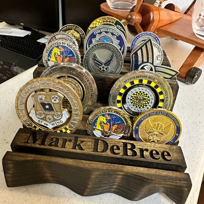 Coin Display Stand for Desk CUSTOM OPTIONS Collection Exhibit Rack ...