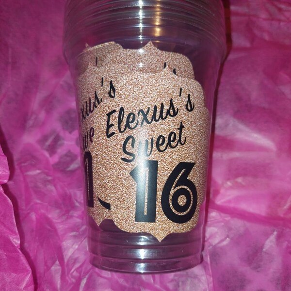 Sweet Sixteen Cups, Sweet 16 Cups, Sweet 16 Drinkware, Sweet 16 Favors ...