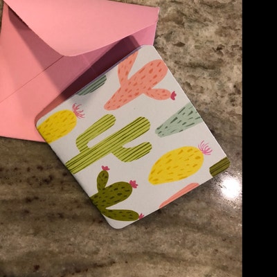 Cactus Mini Cards, Tiny Cactus Cards, Cactus Gift Wrap, Cute Cactus ...