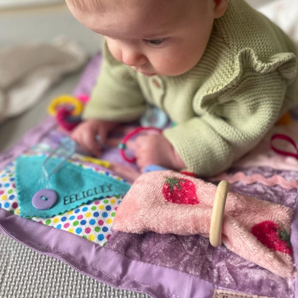 Personalised Fidget Blanket, Colourful Bright Textured Mat, Tactile ...