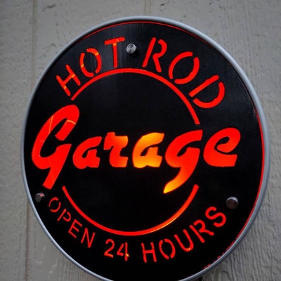Hot Rod Garage Steel Wall Decor / Metal Wall Art / Metal Home Decor ...