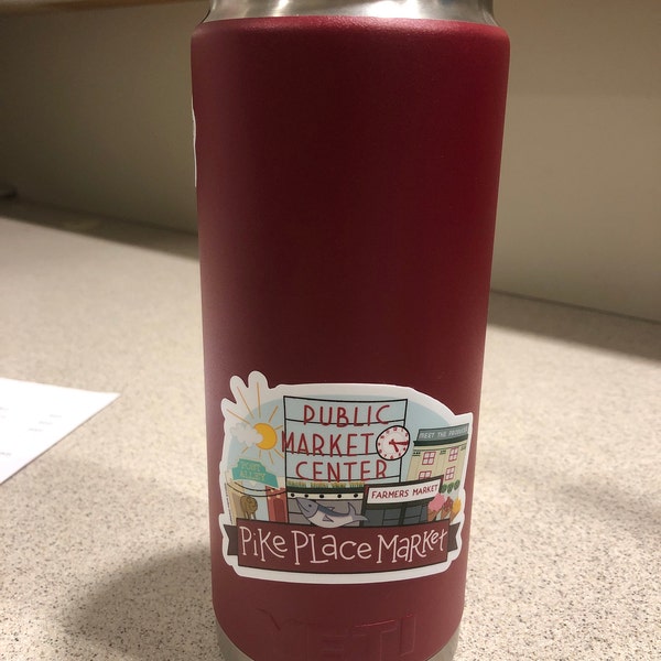 Pike Place Market Vinyl Sticker, Seattle Travel Souvenir - Etsy