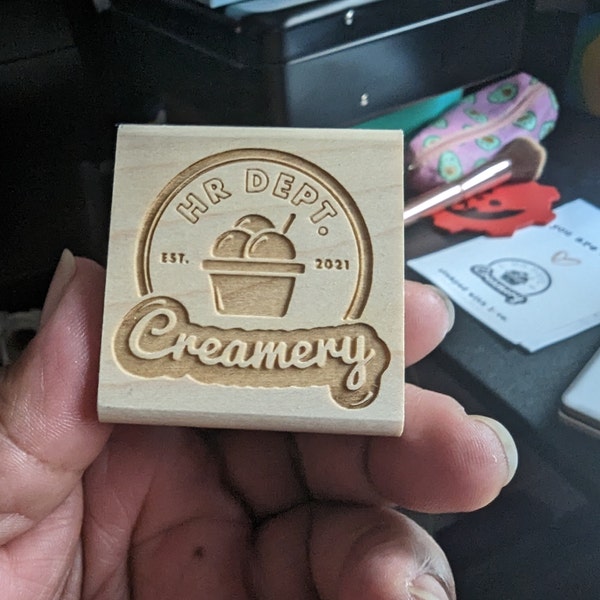 Engraved Logo Stamp, Custom Wooden Hand Stamp, Business Packaging - Etsy