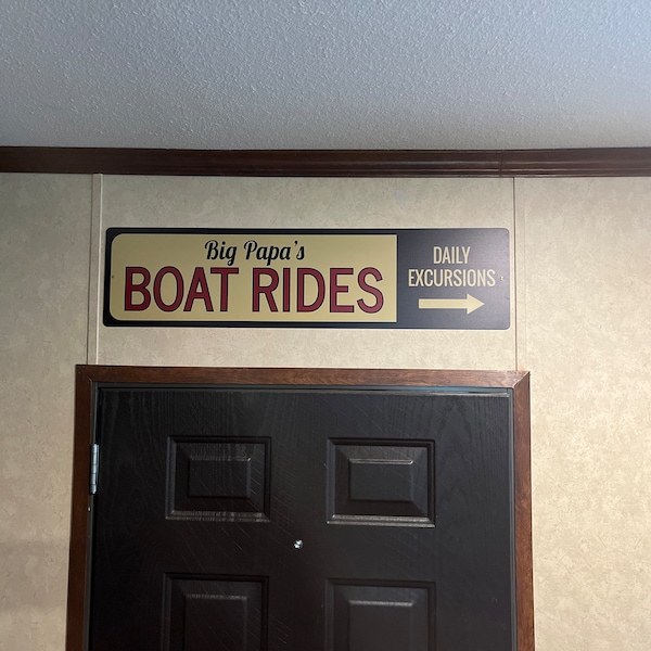 Boat Rides Arrow Sign, Personalized Daily Excursions This Way Sign ...