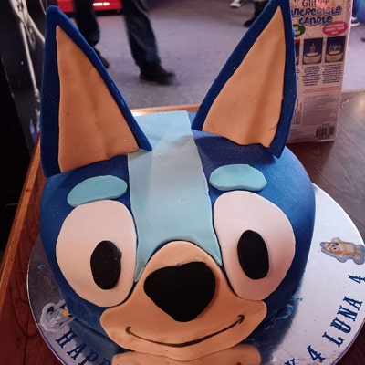 Bluey Cake Template for Kids Birthday Blue Dog - Etsy