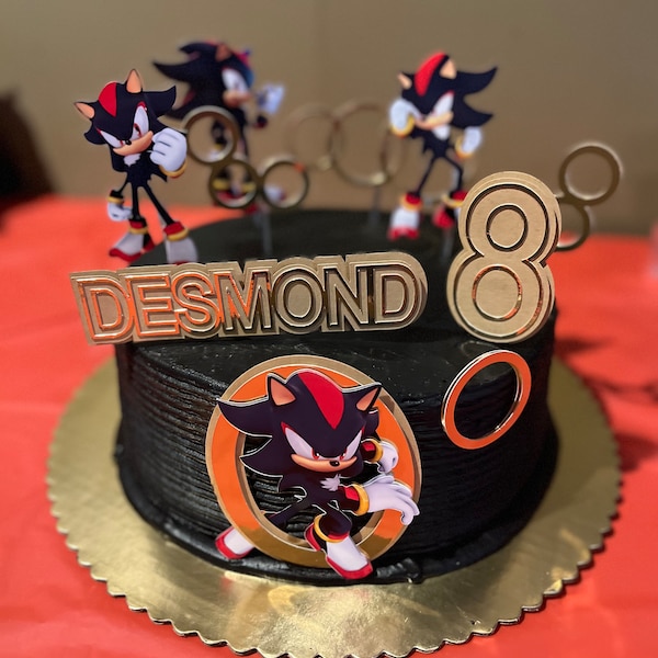 Sonic Shadow Cake Topper | Sonic Cake Topper | Sonic Shadow Party ...