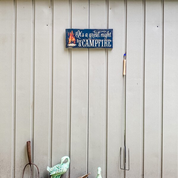 Rustic Campfire Wood Sign: Backyard Bonfire Decor (7.5" X 18") - Etsy