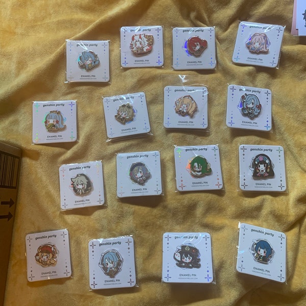 GACHA Genshin Party Chibis - Hard Enamel Pins (SET B) - Etsy