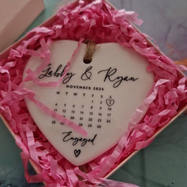 Engagement Day Gift, Personalised Engagement Christmas Gift, Ceramic ...