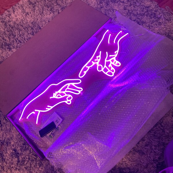 HAND OF GOD Neon Sign Light Office Living Room Interior Design, Neon ...