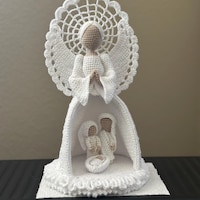 Nativity Stable Crochet Pattern - Nativity Barn Crochet Pattern - Angel ...