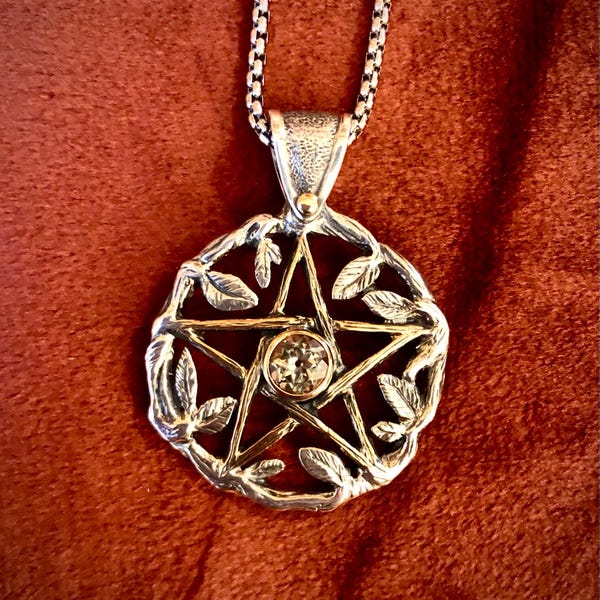 1.4 Inch Pentacle With Fibonacci Spirals and Rivets Handcrafted in ...
