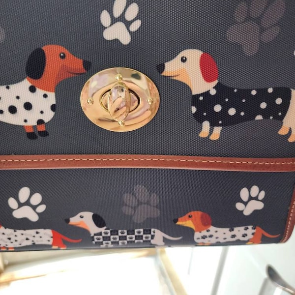 Dachshunds Satchel Handbag, Weiner Dog Bag, Cute Sausage Dogs Purse ...