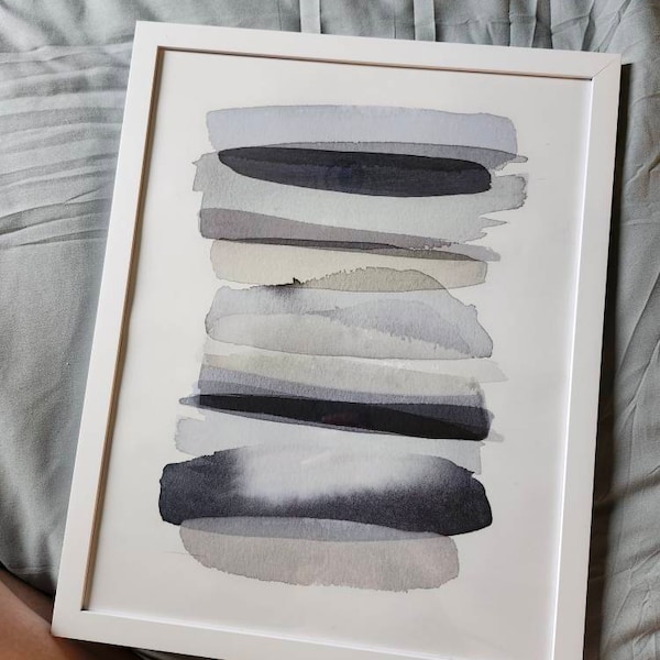 Mint Green Abstract Wall Art, Printable Abstract Art, Green Gray Print ...