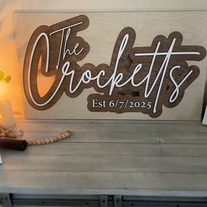 Wooden Name Sign Layered Name Sign Custom Name Wood Sign Backdrop Sign ...