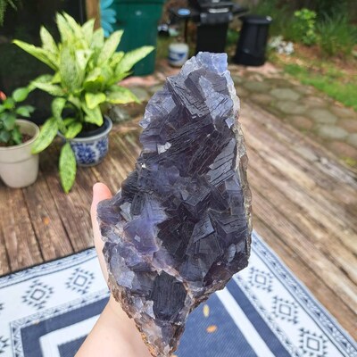 207 Gram Unique Gray Phantom FLUORITE With CALCITE Crystal Specimen ...