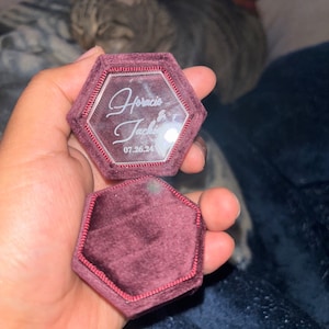 Personalized Velvet Ring Box, Wedding Ring Box, Engagement Ring Box ...