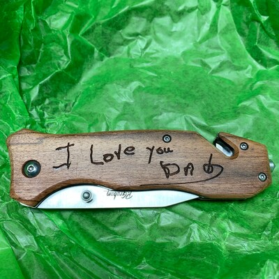Pocket Knife With Handwritten Message Transferred Father's Day Gifts ...