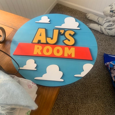 Custom Circle Signs Home Decor Circle Signs Toy Story Circle Name Sign ...