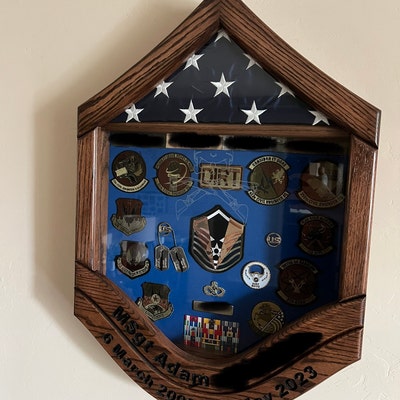 Handcrafted Air Force Ssgt Shadowbox Air Force Tsgt - Etsy