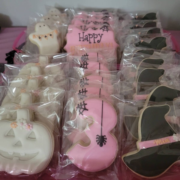 Pink and Spooky | Birthday/ Halloween Cookies - Etsy