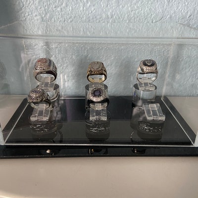 6 Ring Display Case for Collectors Rings, Championship Rings or Other ...