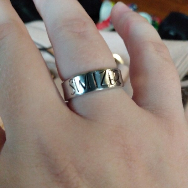 Hand Stamped Custom Aluminum Ring, Personalized Jewelry - Etsy
