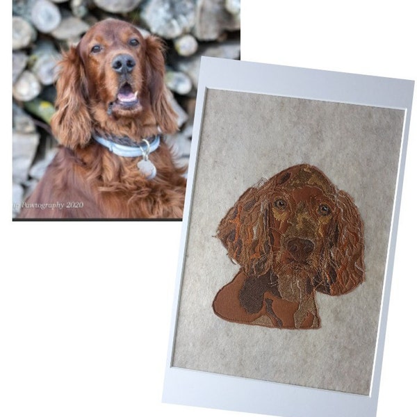 Raw Edge Applique 'red Setter' - Etsy