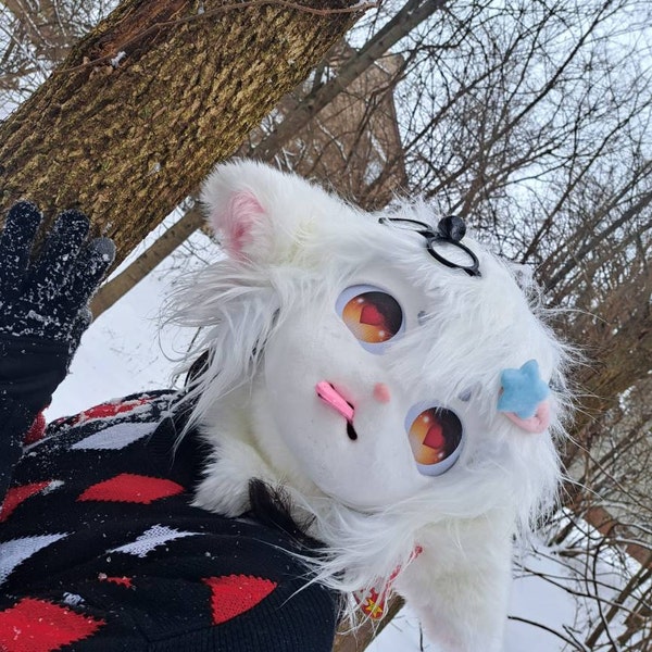 Fursuit Mask Sheep Play, Halloween Kigurumi Goat Fursuit Head Cosplay ...