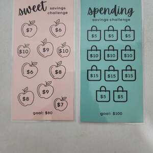 Spending Savings Challenge Laminated Tracker 100 Dollar Goal Savings ...