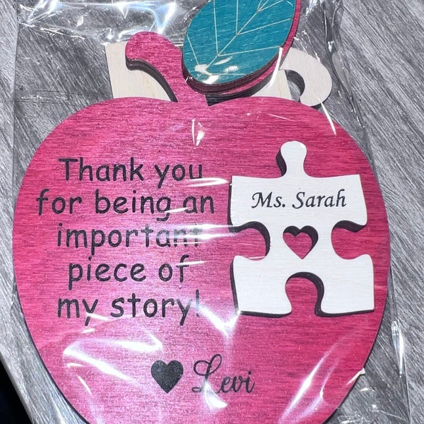 Teacher Gift, Appreciation, Apple, Desktop Size, Personalized Teacher ...