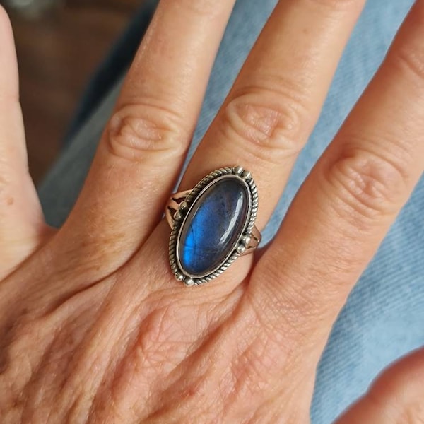 Labradorite Ring, 925 Solid Sterling Silver Ring, Handmade Ring ...