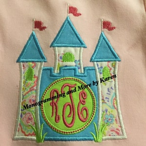 Castle Monogram Princess Digital Machine Embroidery Applique Design 4 ...