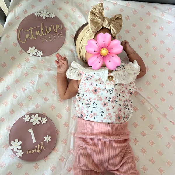 Acrylic Baby Milestone Marker, Baby Milestone Discs, Interchangeable ...