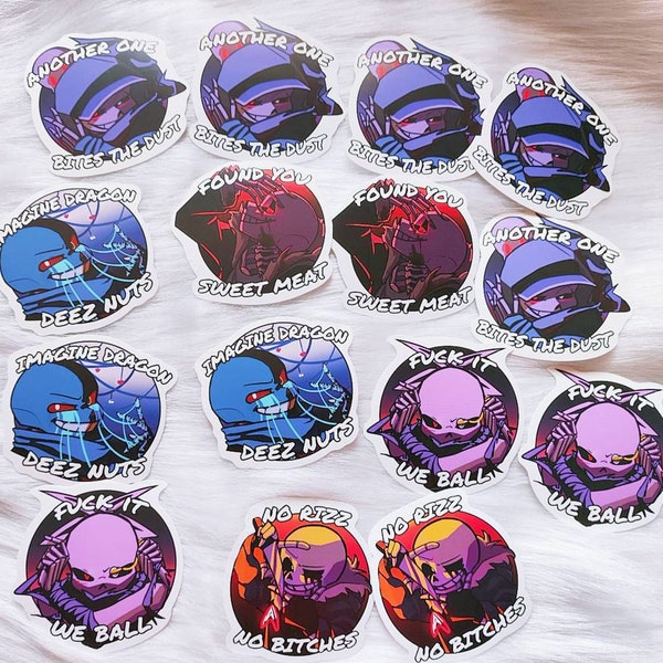 Undertale Multiverse-dark Sanses Squad Meme Stickers - Die Cut Sticker ...