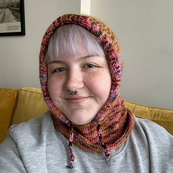 Cowl With Hood and Drawstring - KNITTING PATTERN ONLY - No Finished ...