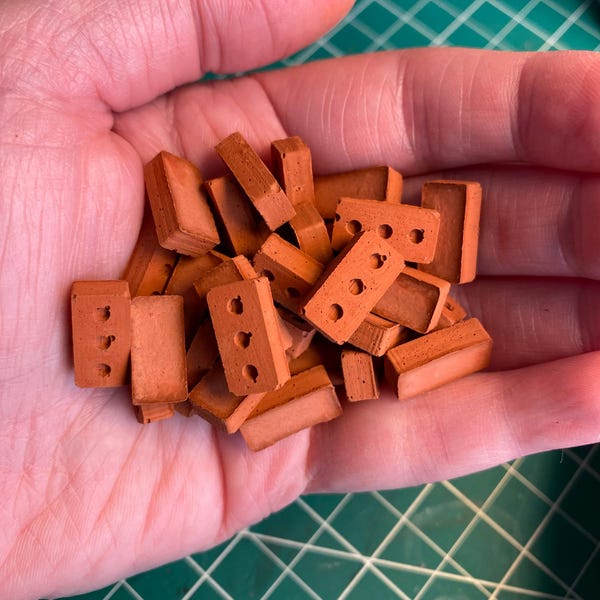 Miniature Red Bricks, 1:6 Scale, Blocks - Perfect for Diorama Supplies ...