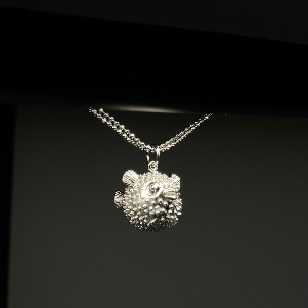 Puffer Fish Necklace Sterling Silver 3D Pufferfish Pendant Necklace ...