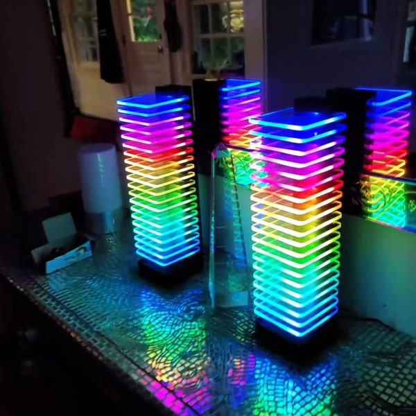 Unique Floor Lamps for Living Room (2x Tower), Sound Reactive, RGB LED ...