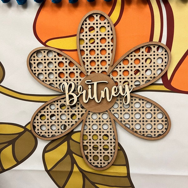 11” Rattan Daisy, Boho Daisy, Nursery Sign, Farmhouse Style ...