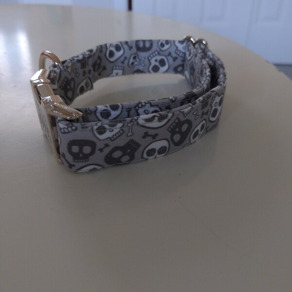 Skull Dog Collar, Embroidered Dog Collar, Personalized Dog Collar ...