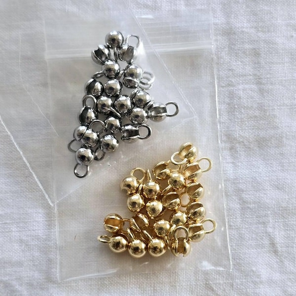 20pcs Gold Crimp Ends, Cord Ends, Clam Shell Bead Tip, Ball Chain ...