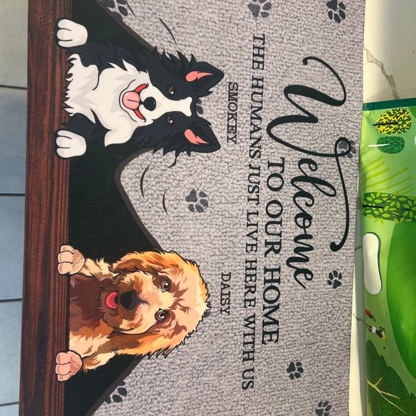 Personalized Pet Doormat, Custom Dog Cat Doormat, Pet Welcome Mat ...